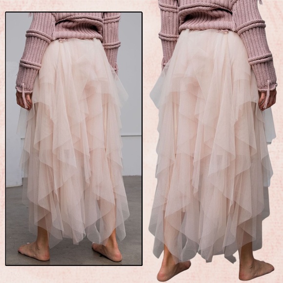 easel | Skirts | Easel Fairy Tale Tiered Mesh Overlay Waterfall Lined ...